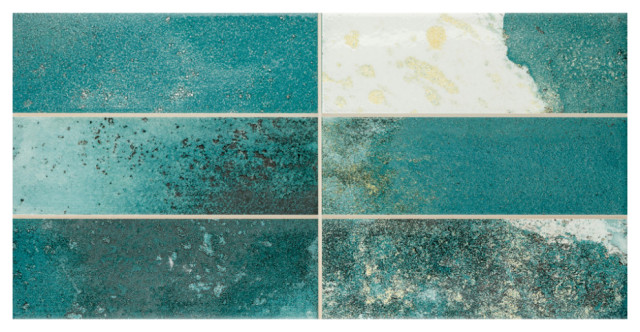 Movement Green Brick 6 tile score - Oikos Ceramics